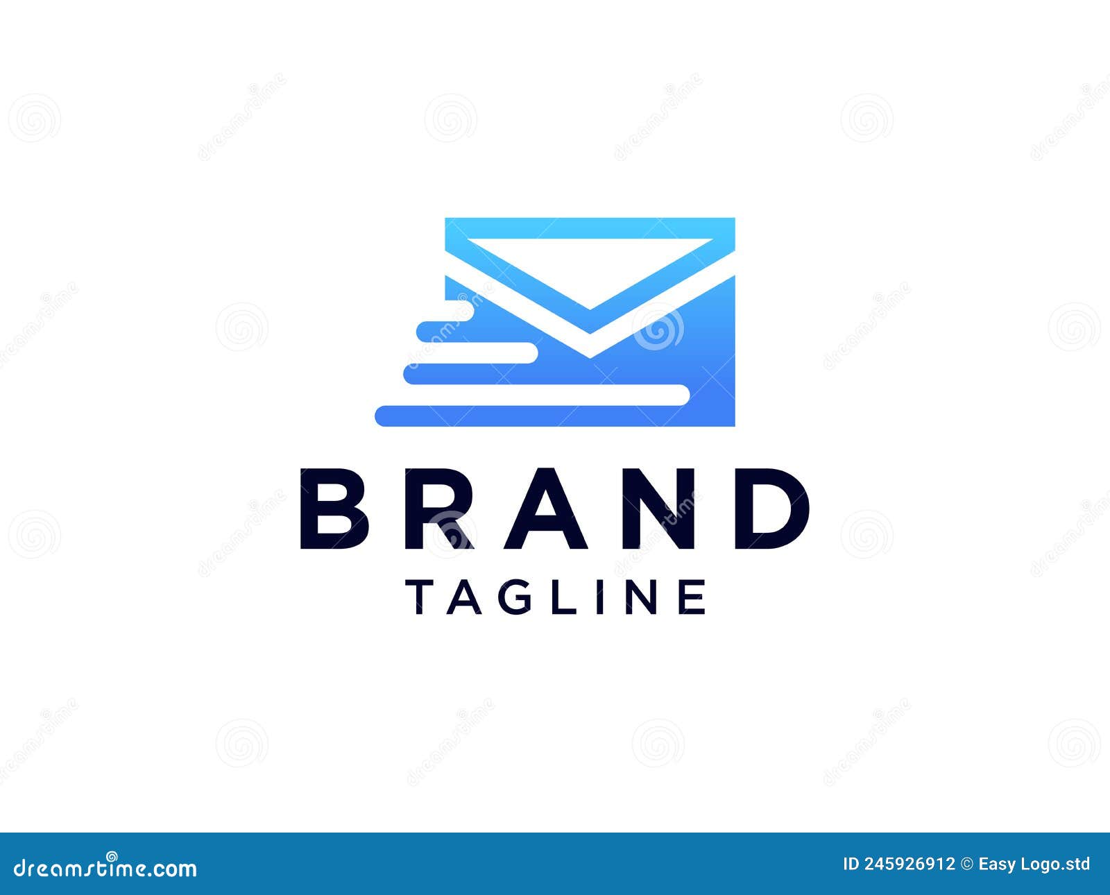Express Delivery Mail Logo. Blue Gradient Shape with Pixel Isolated on ...