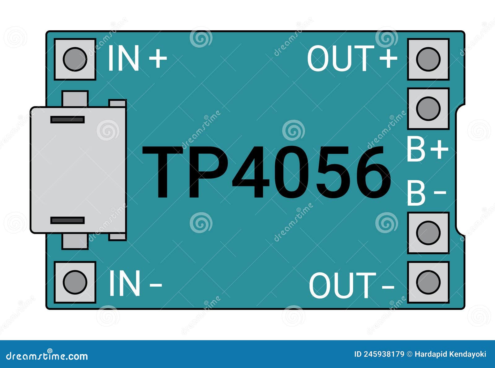 TP4056 Lithium Battery Charger Module Stock Vector - Illustration of ...