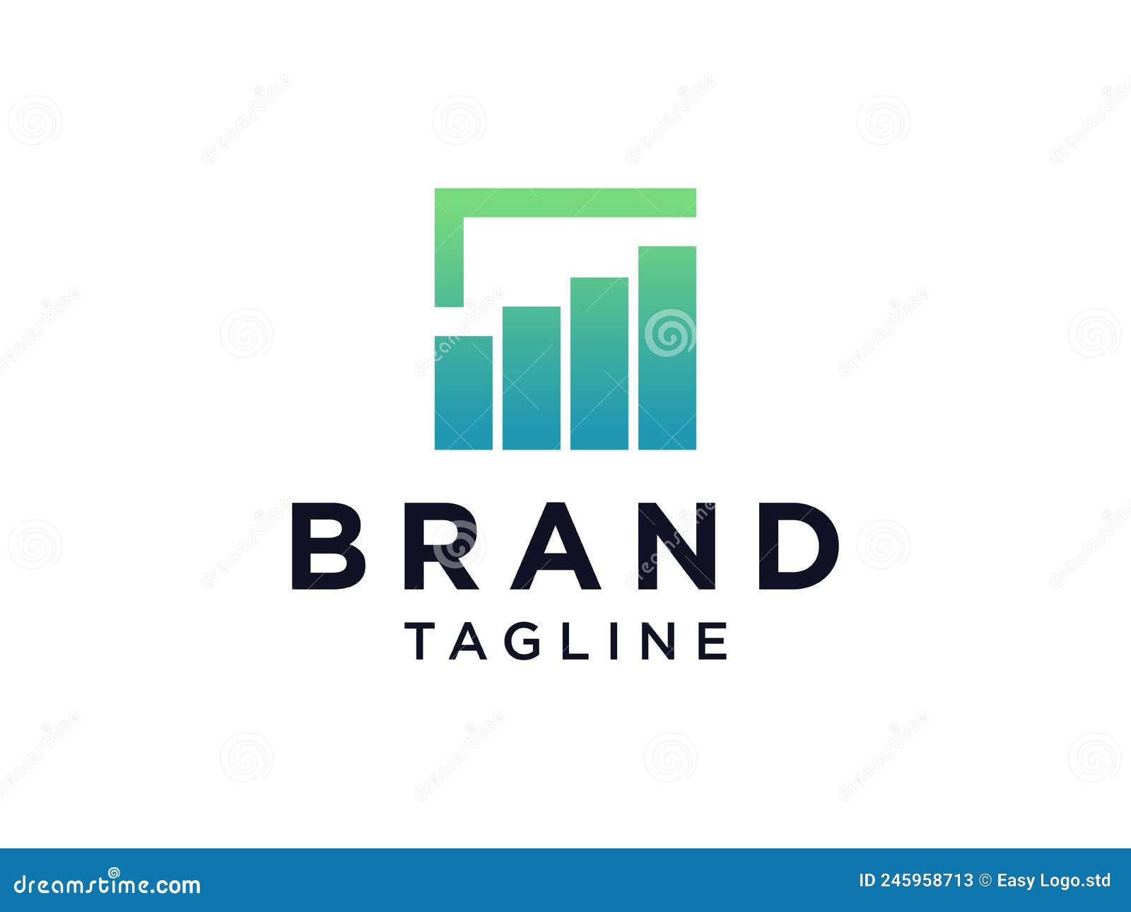 Business Logo Concept. Green Statistic Graph with Flags Negative Space ...