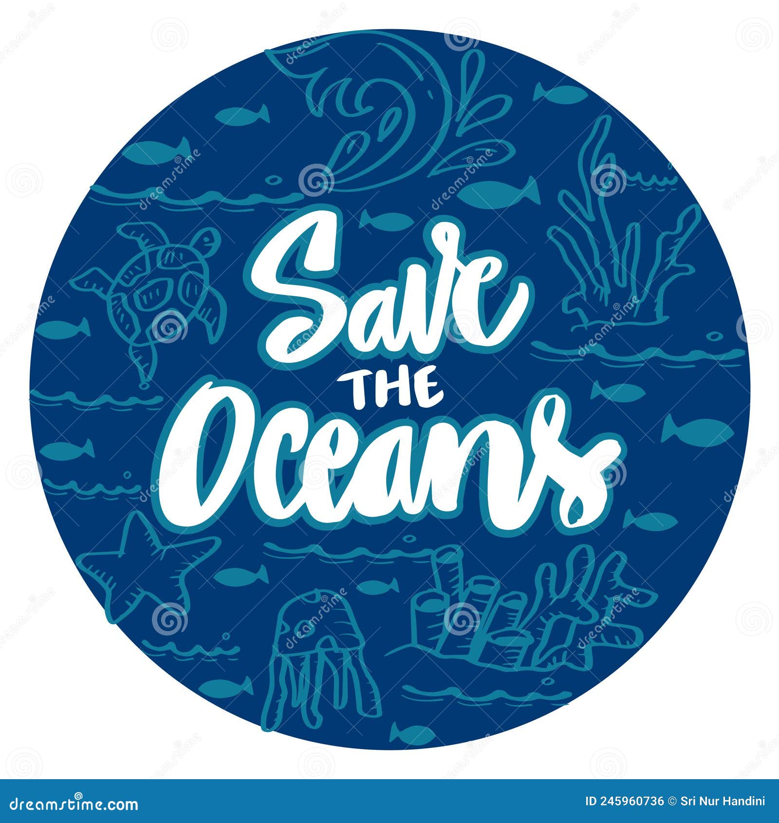 Save the oceans stock illustration. Illustration of conservation ...