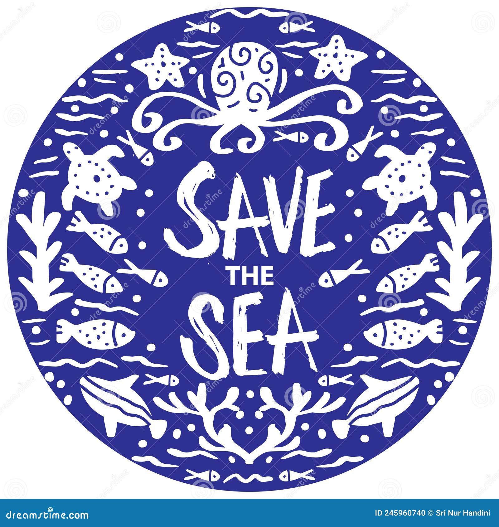 Save the sea concept. stock vector. Illustration of save - 245960740