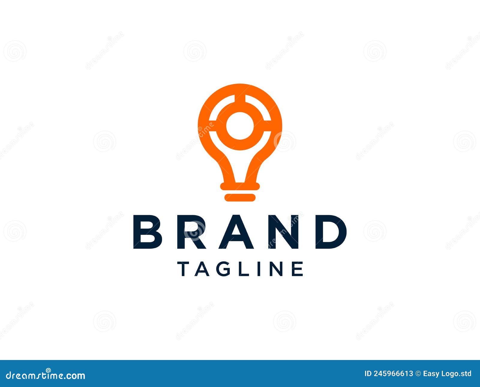 Electric Logo. Linear Light Bulb with Line Inside. Usable for Business ...