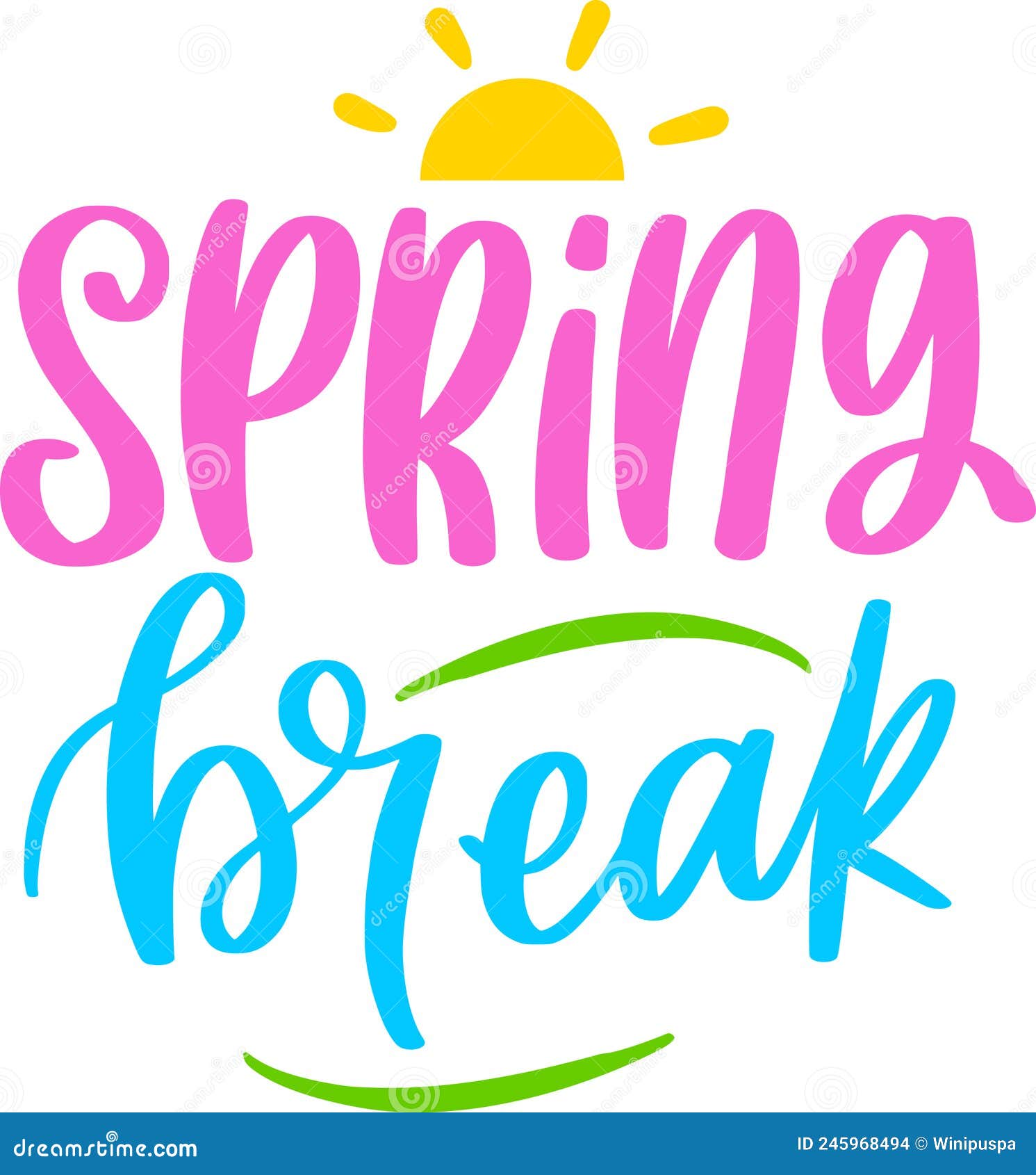 Spring Break Quotes stock vector. Illustration of mugs - 245968494