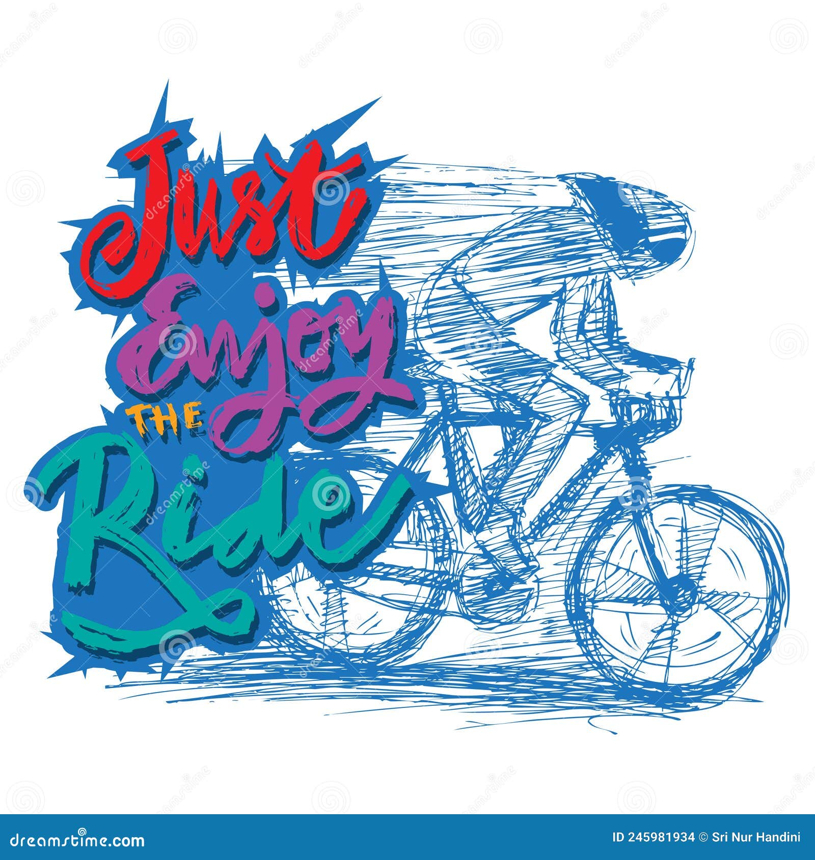 Just enjoy the ride. stock illustration. Illustration of label - 245981934