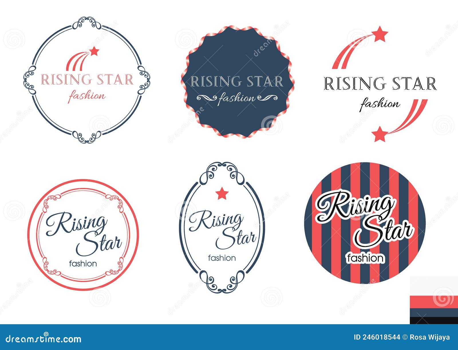 Circle Logo Template Blue Red White Theme for Business and Personal Use ...