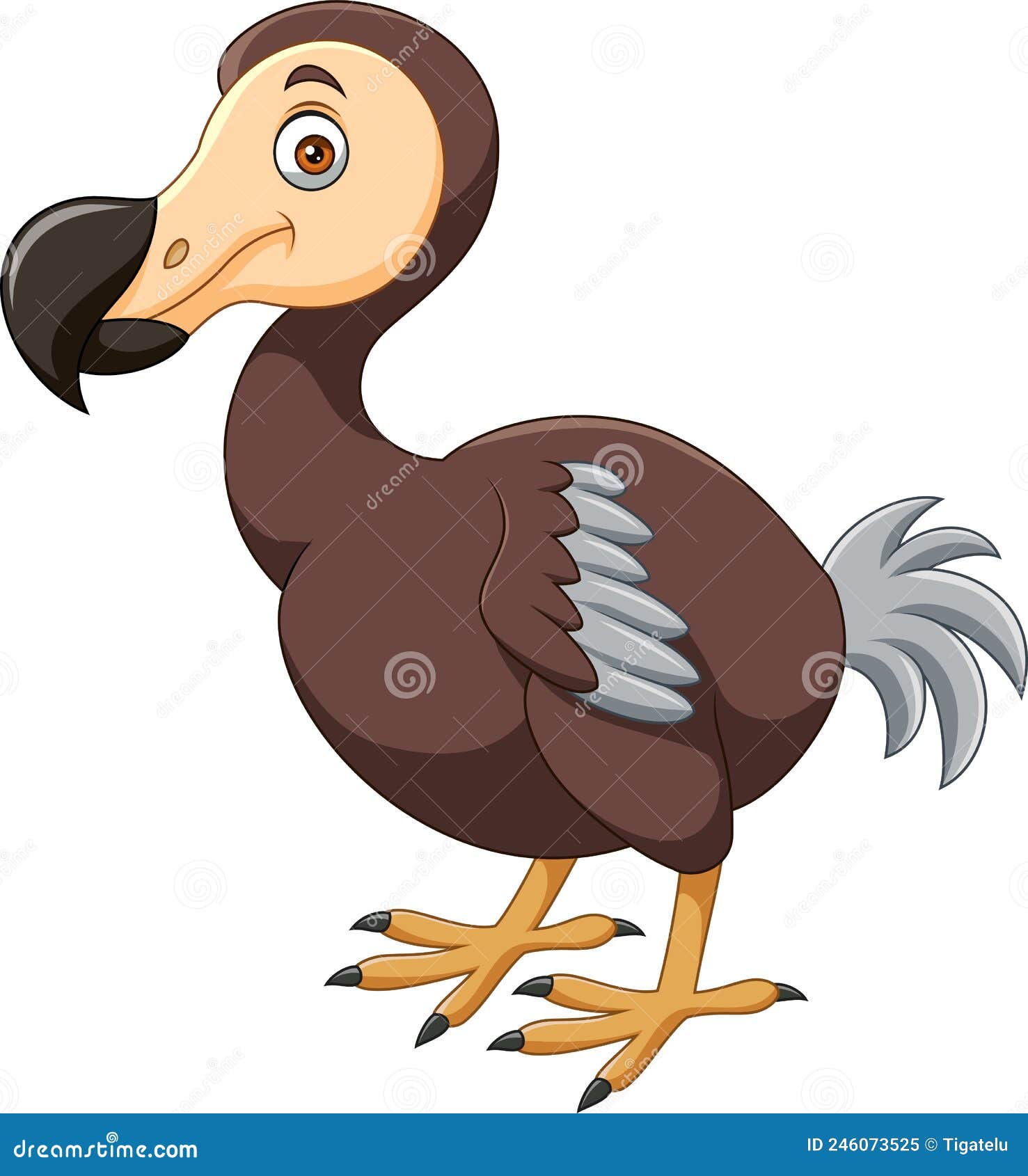 Cute Dodo Bird Cartoon on White Background Stock Vector - Illustration ...