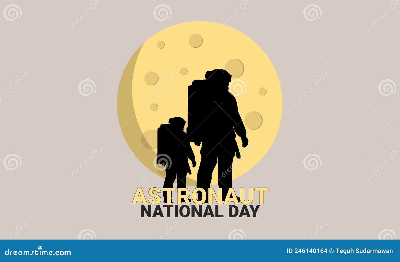 Astronaut National Day stock vector. Illustration of abstract - 246140164