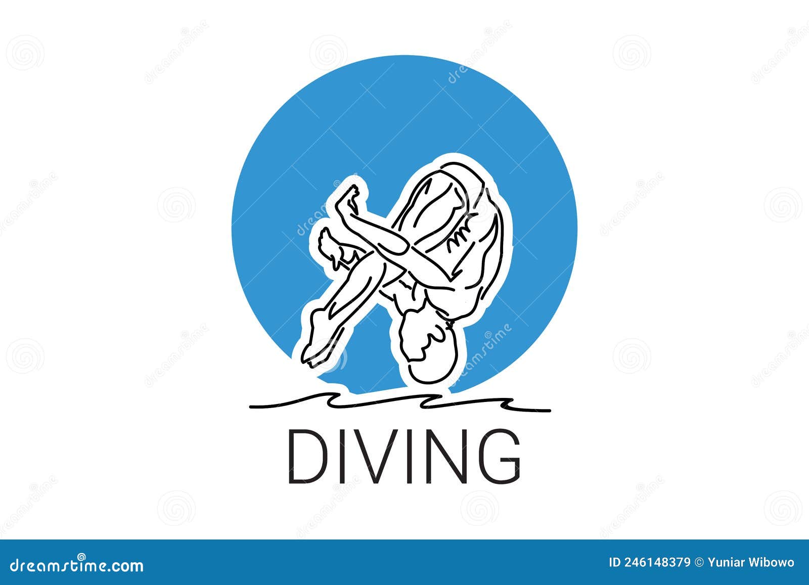 Diving Sport Vector Line Icon. Sport Pictogram Illustration Stock ...