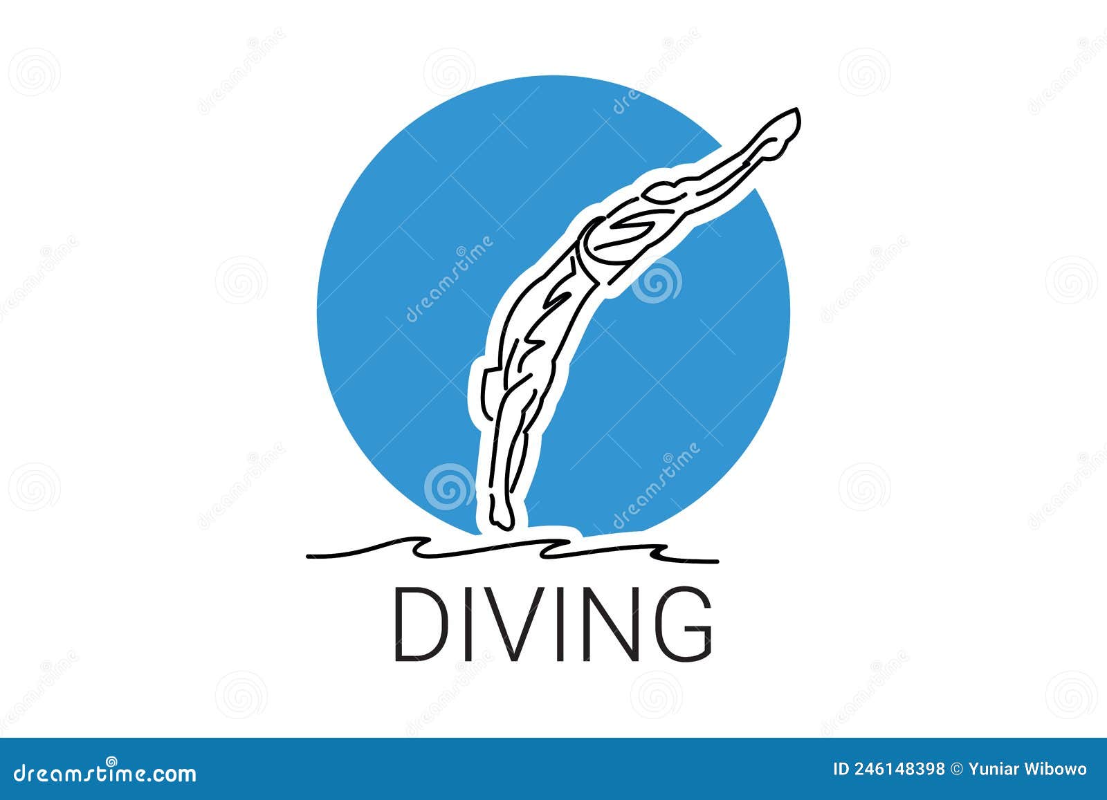 Diving Sport Vector Line Icon. Sport Pictogram Illustration Stock ...