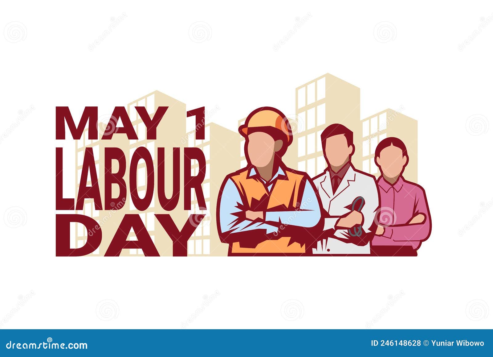 May 1, Happy Labor or Labour Day Mayday Vector Illustration. Stock ...