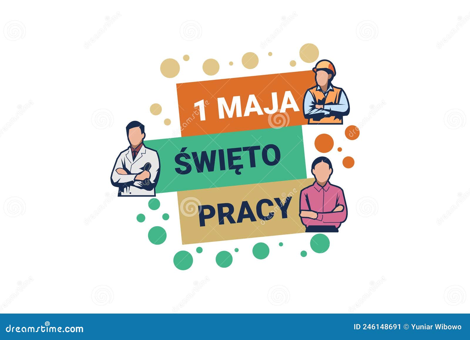 Translation: May 1, Happy Labor or Labour Day Mayday. Stock Vector ...