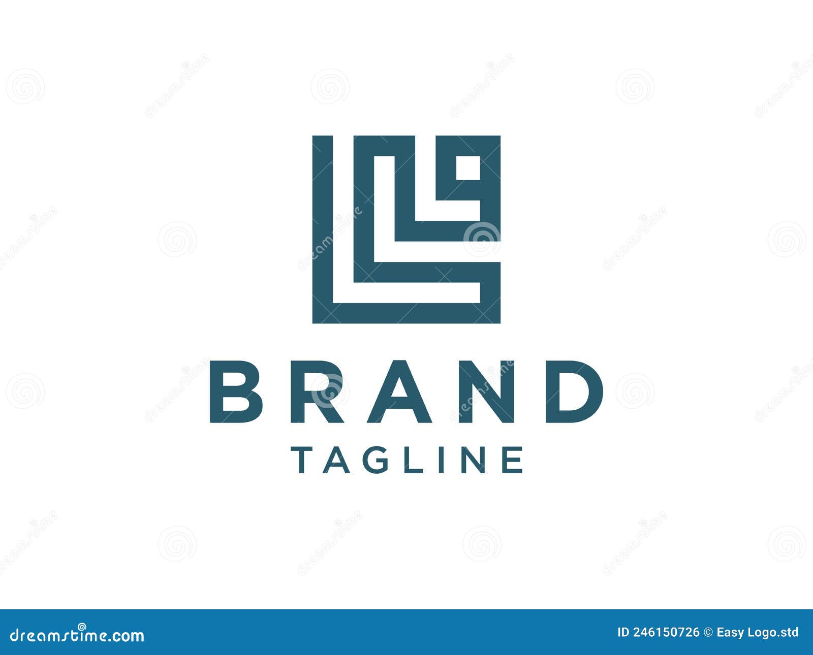 Simple Initial Letter L Logo. Green Geometric Origami Style Isolated on ...