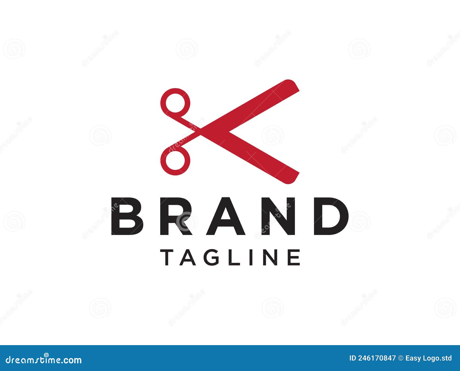Abstract Scissors Logo. Red Circle Line Scissors Icon Combination ...