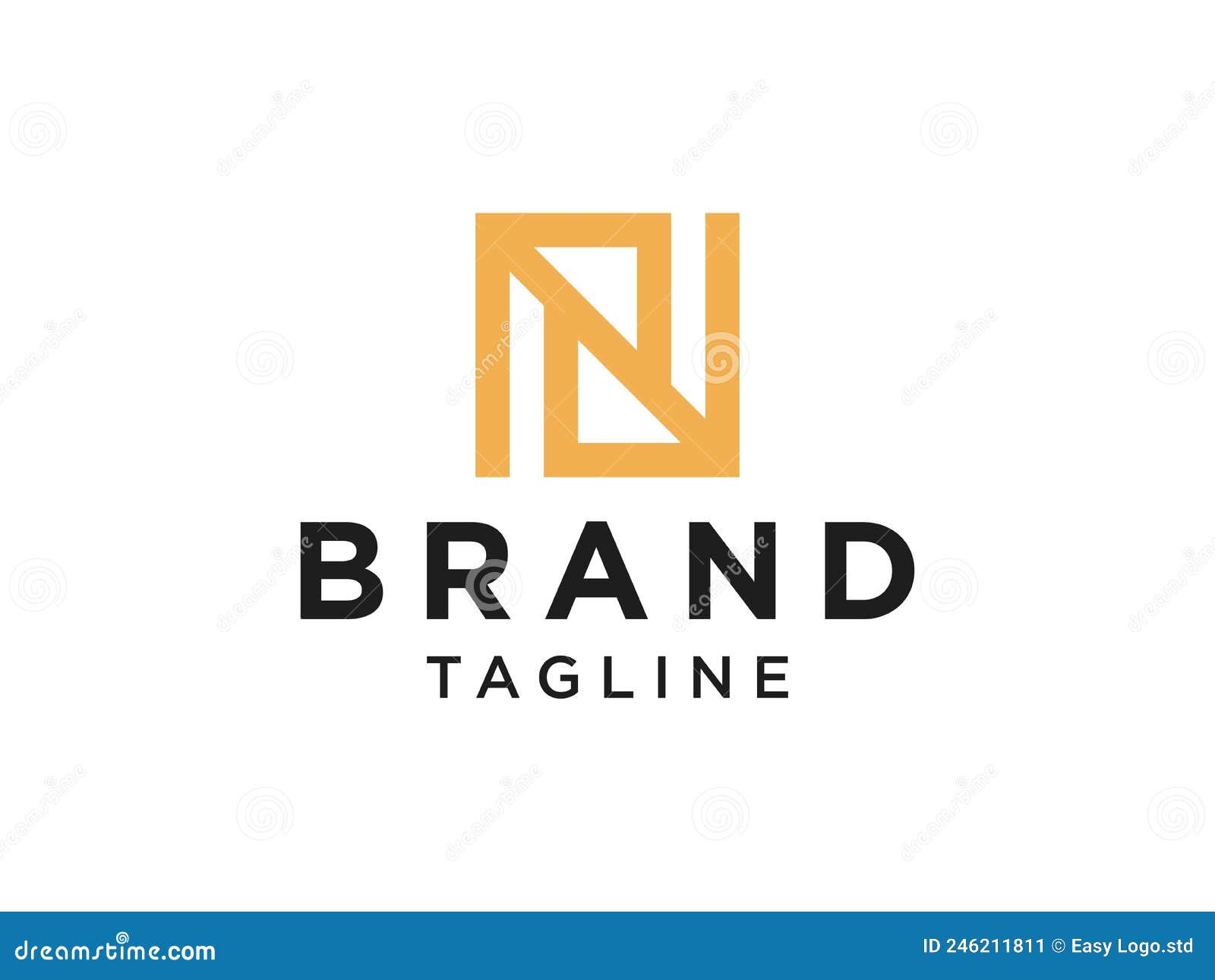 Abstract Square Letter N Logo. Flat Line Vector Logo Design Template ...
