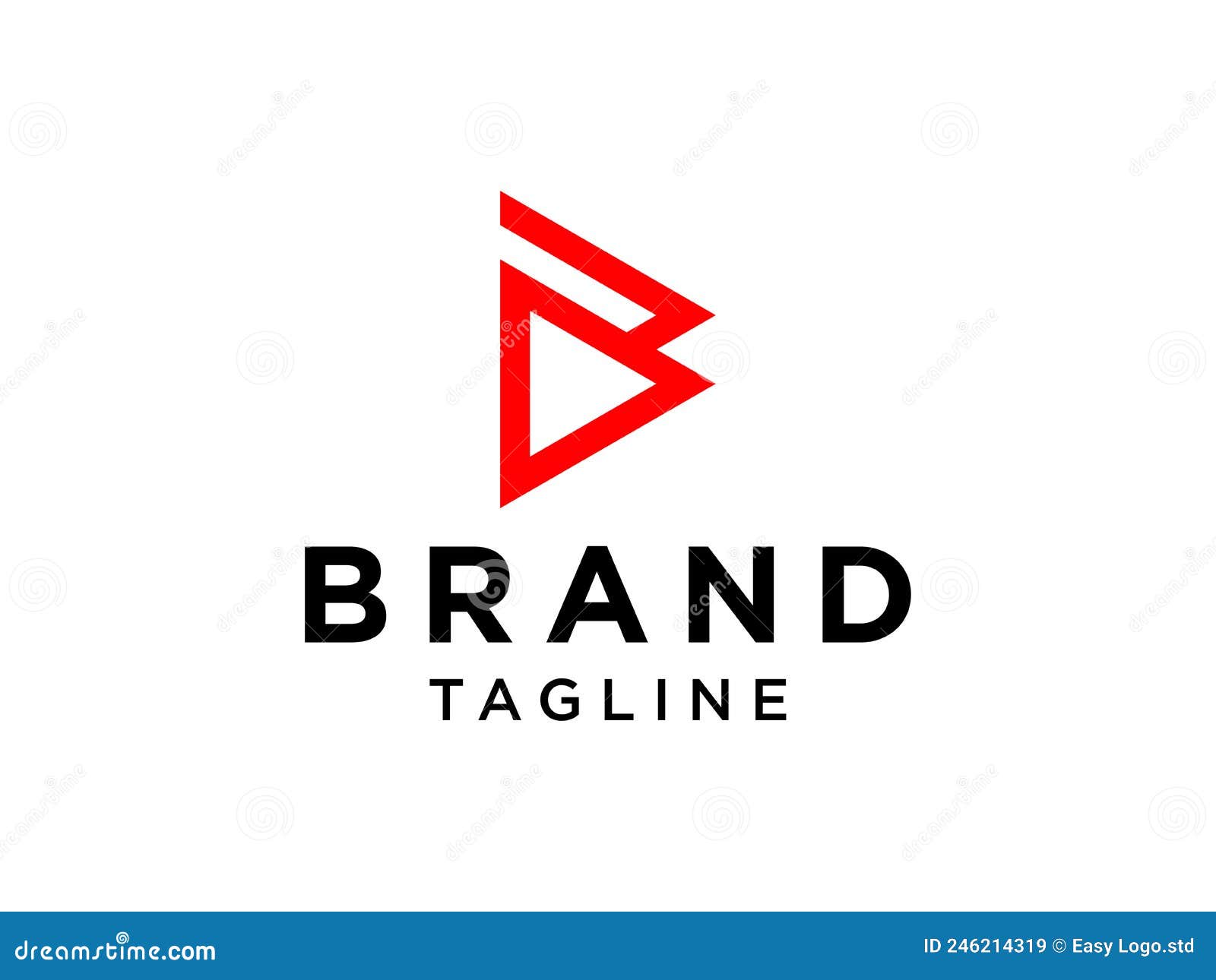 Abstract Letter B Logo Geometric Triangle. Flat Vector Logo Design ...