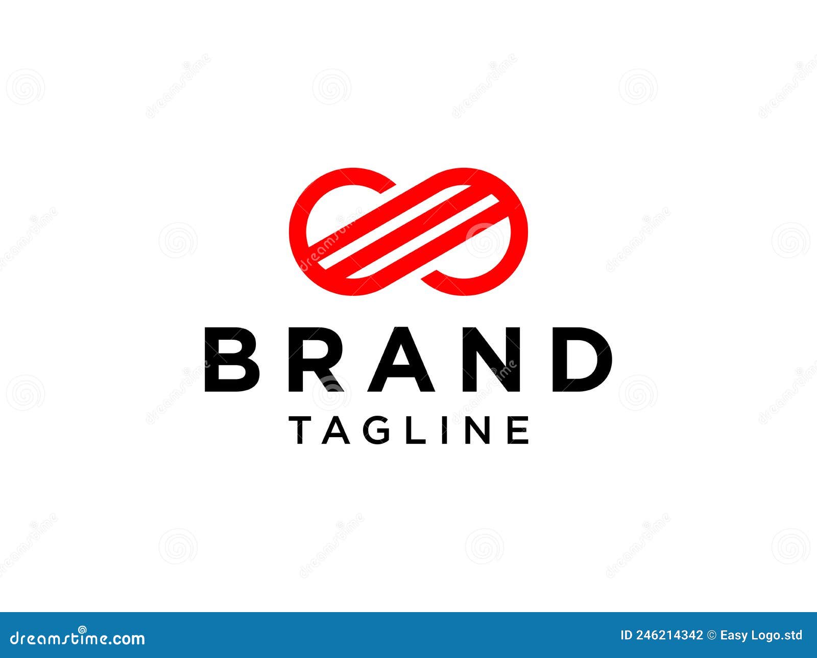 Infinity Electricity Logo Flat Line Isolated on White Background. Stock ...