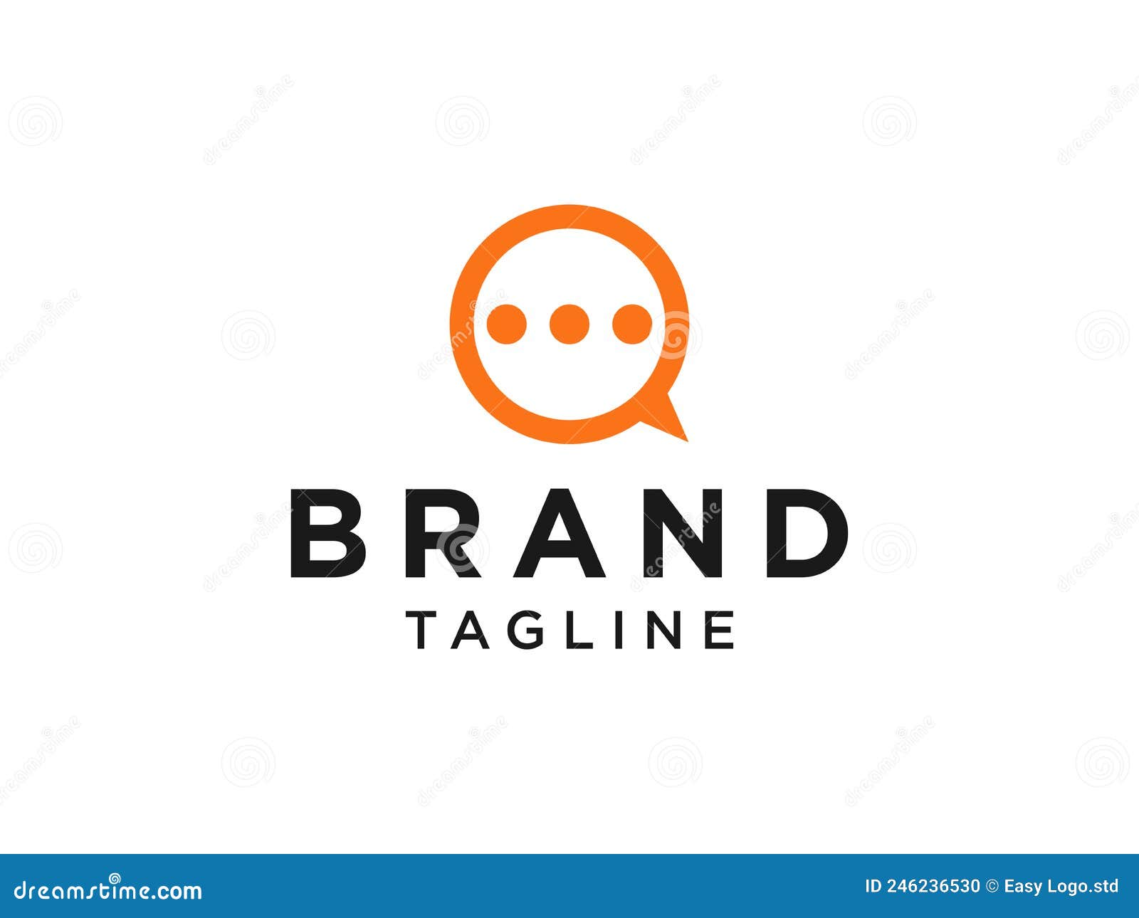 Orange Speech Bubble Linear Rounded Style with Negative Space Chat Talk ...