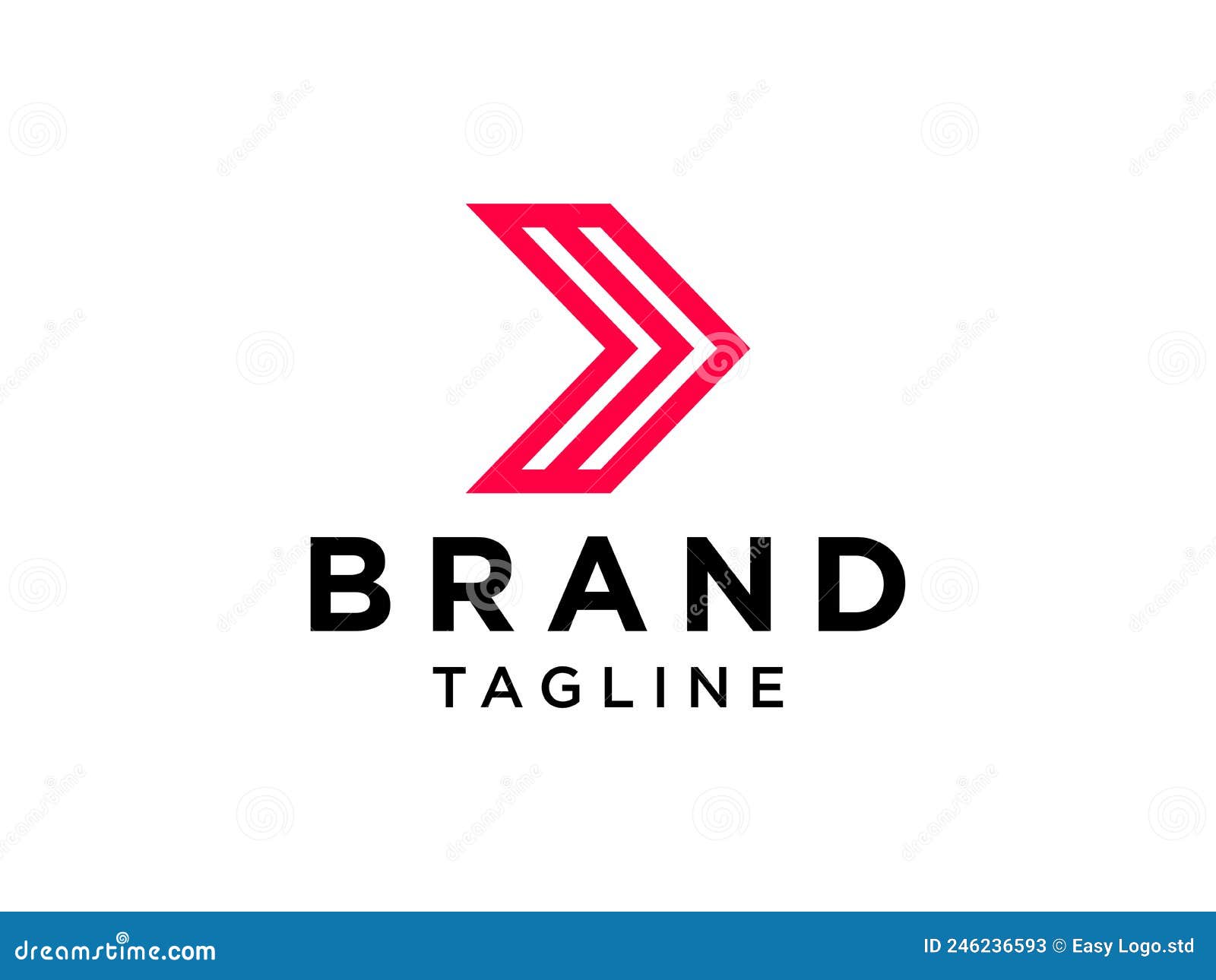 Right Arrow Logo. Red Geometric Arrow Shape Linear Style Isolated on ...