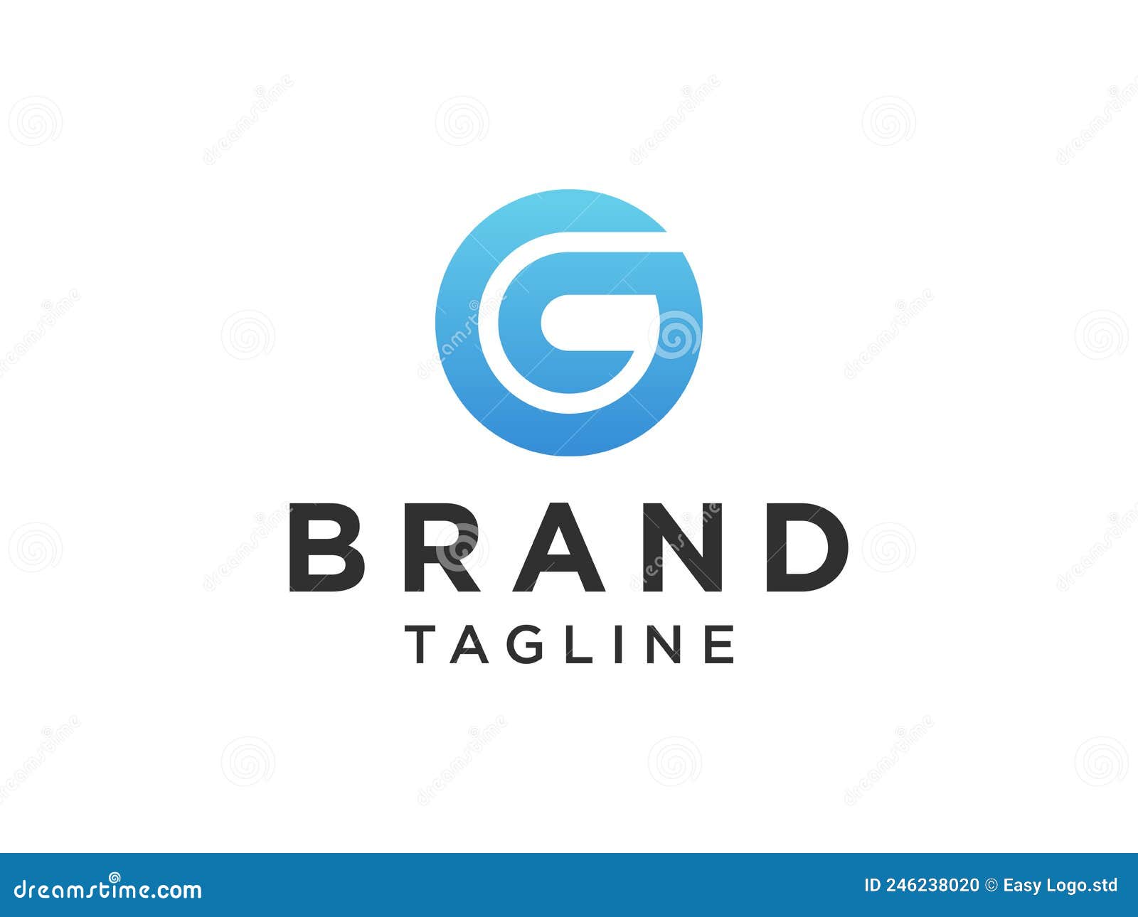 Abstract Initial Letter C Logo. Blue Shapes Circle Line Style Isolated ...