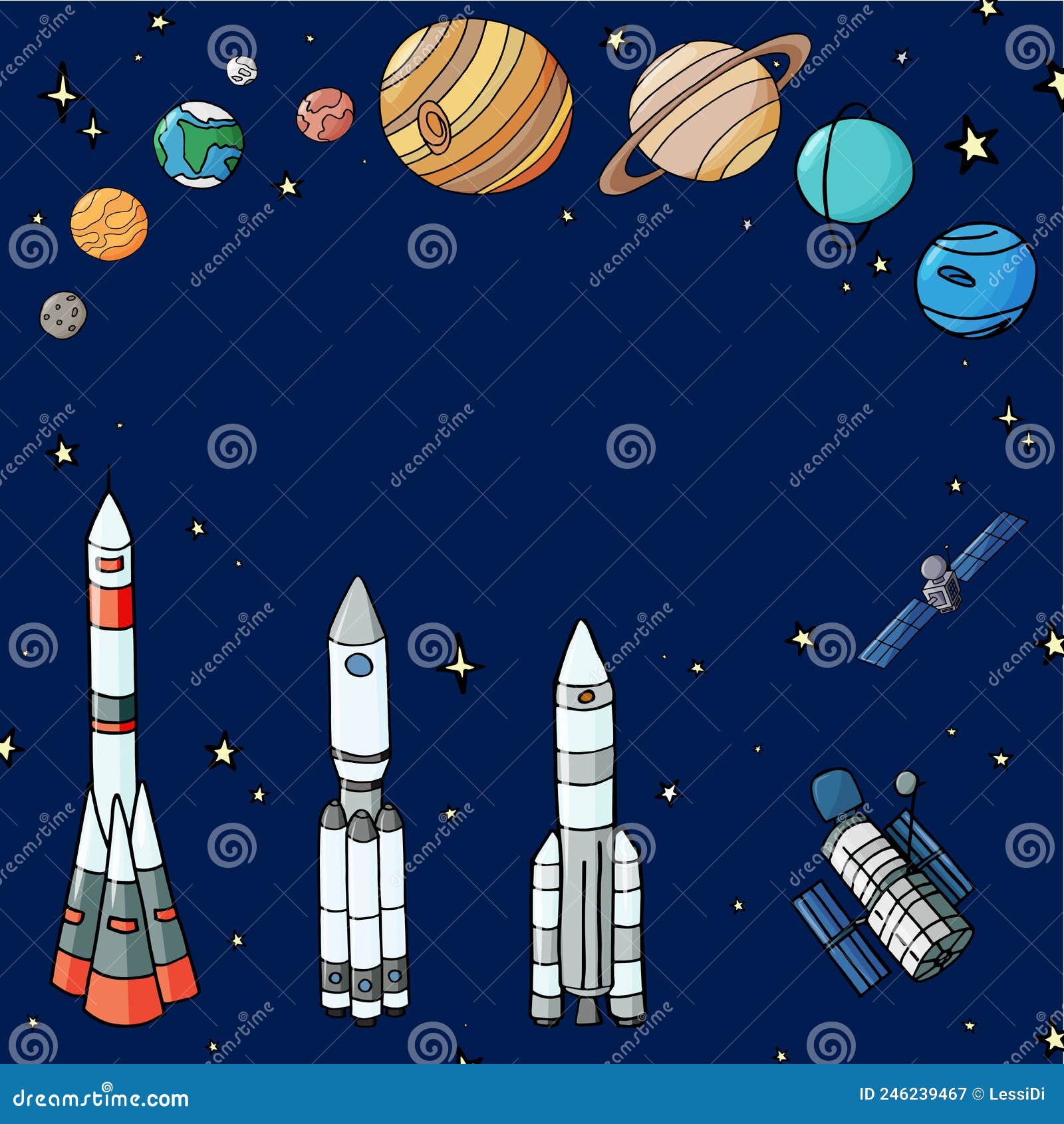 Rockets & Space Shuttle Vertical Banners Vector Illustration ...