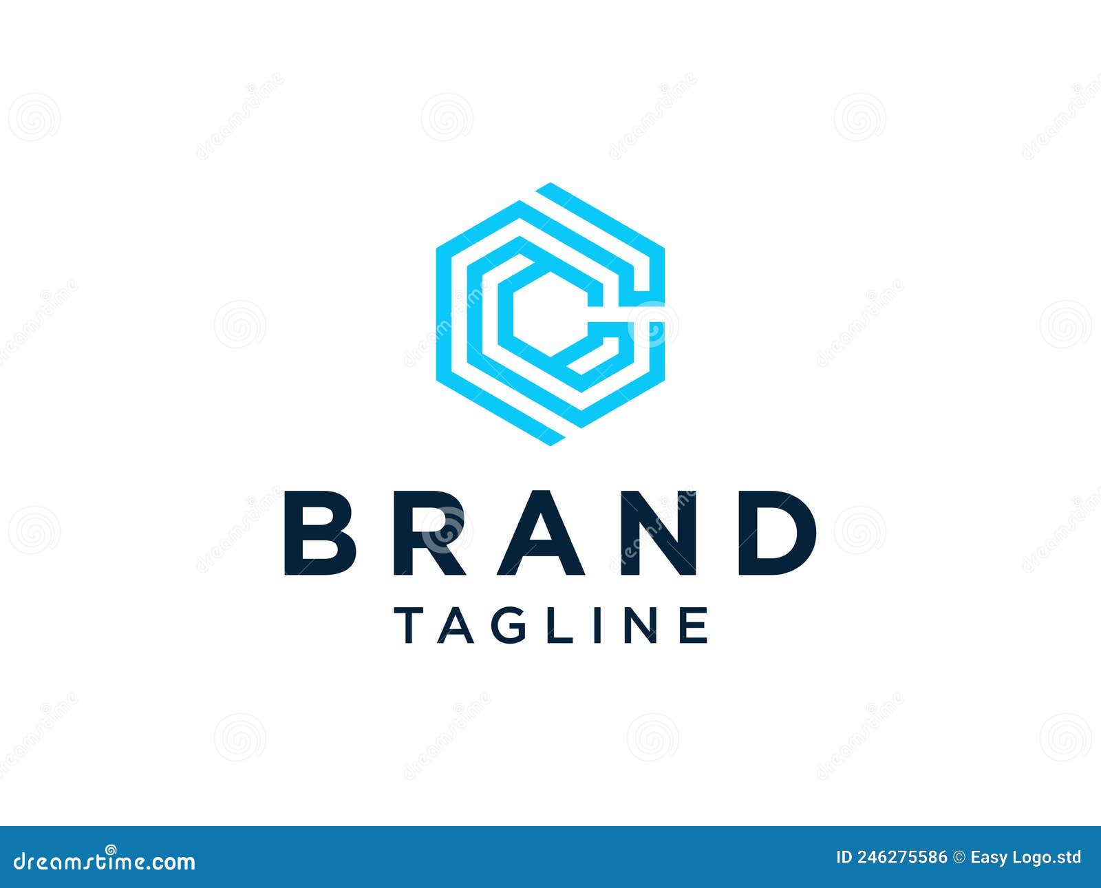 Blue Abstract Initial Letter C Logo with Negative Space Isolated on ...