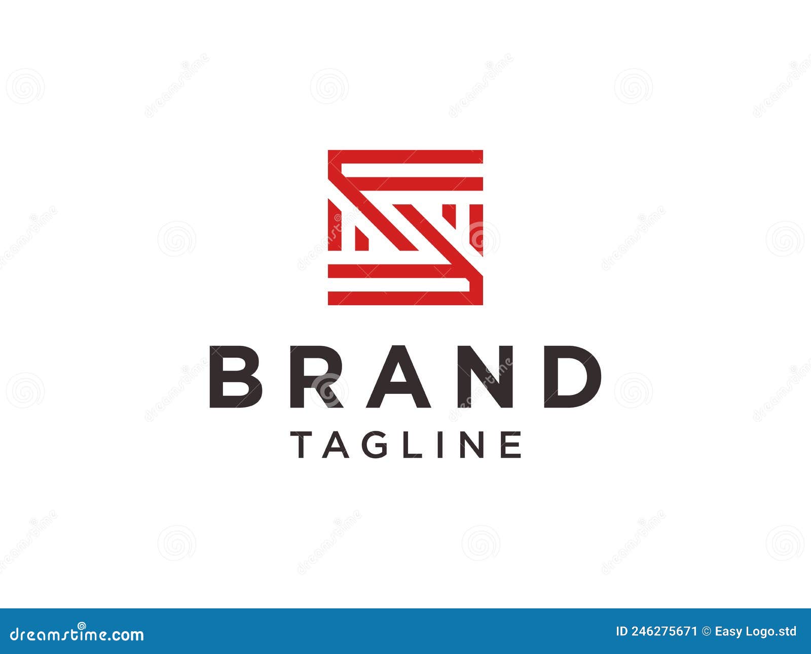 Simple Initial Letter S Logo. Red Geometric Square Line Isolated on ...