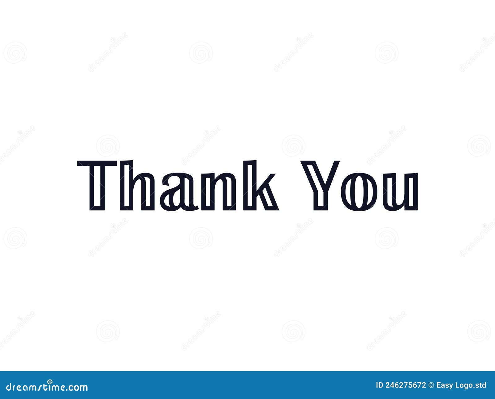 Thank You Text Hand Drawn Black Lettering Outline Style with Line ...