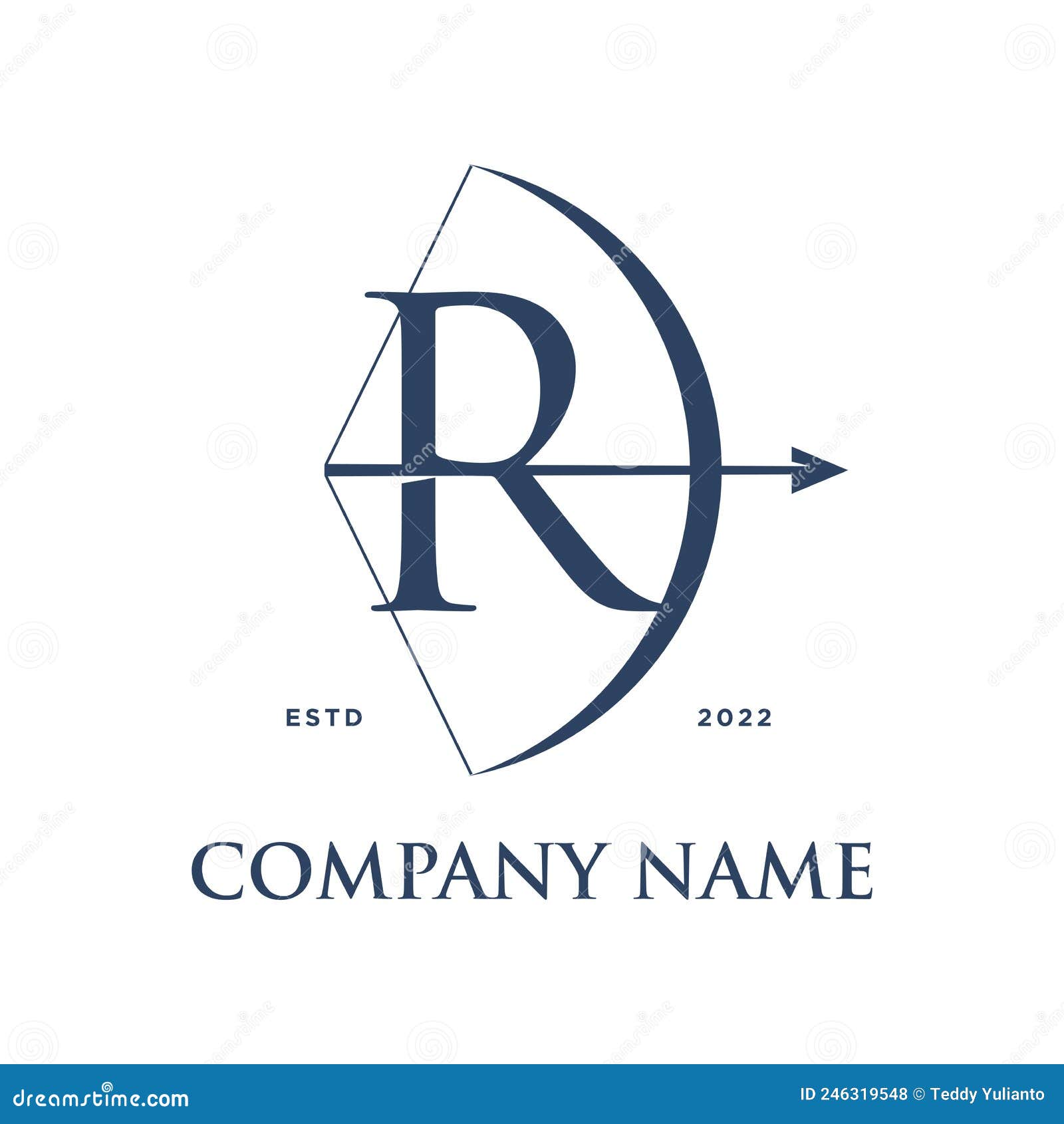 Modern Initial R Bow Logo stock vector. Illustration of label - 246319548