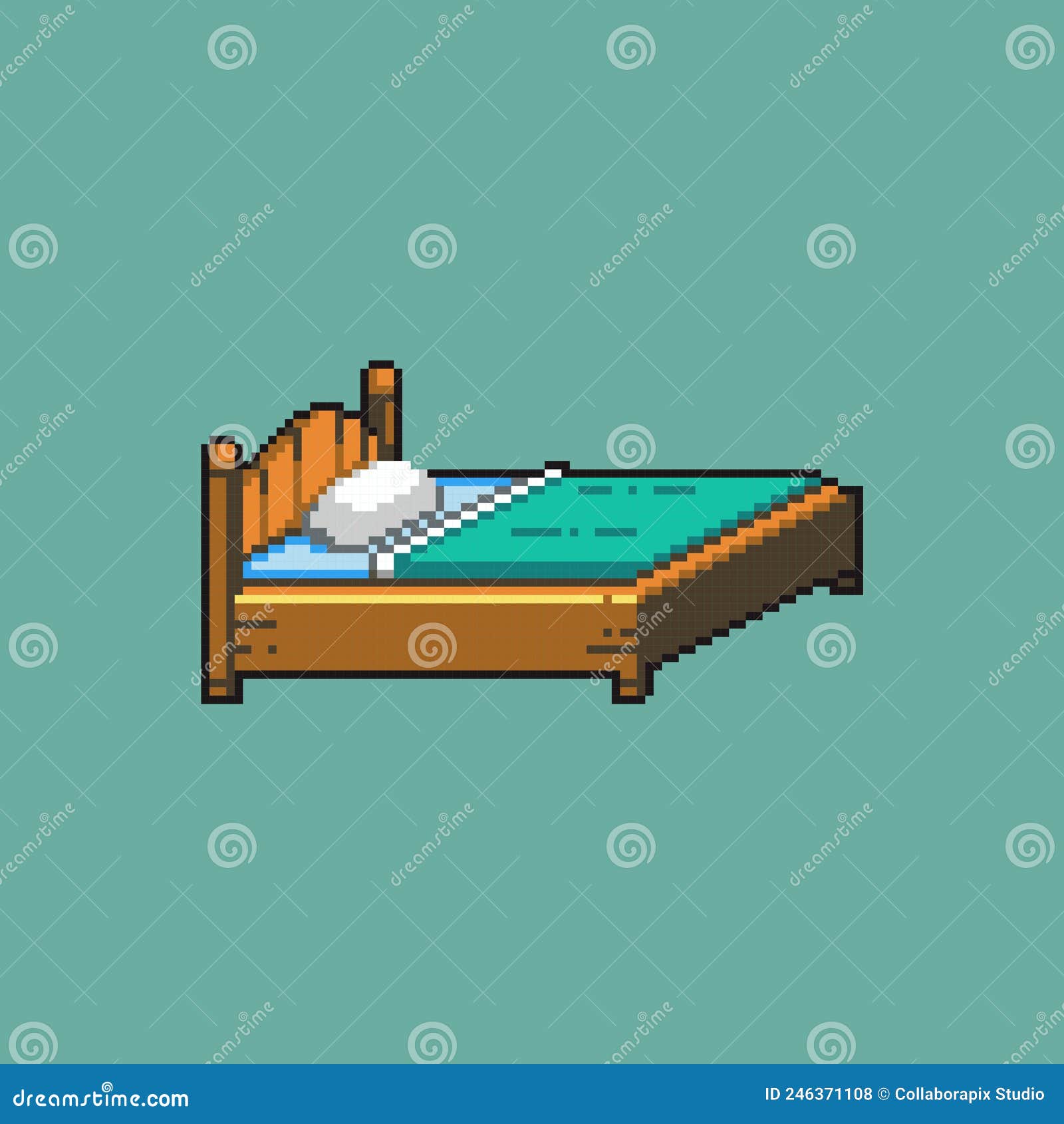 Pixel Art Bed for Game Asset and Development Stock Vector ...