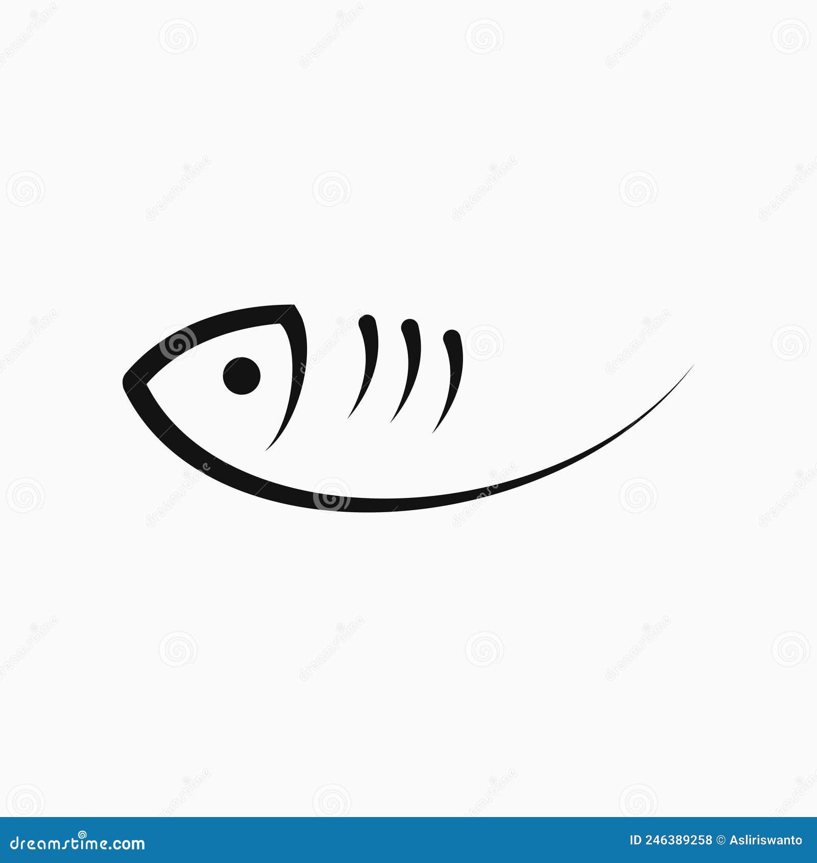 Minimal Fish Icon. with Line Style Stock Vector - Illustration of ocean ...