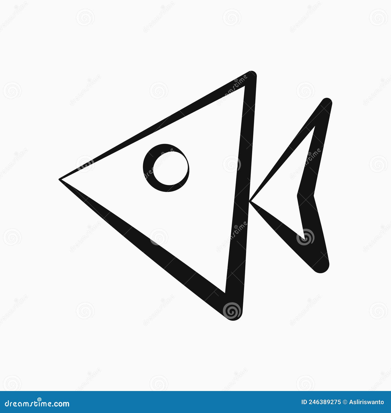 Minimal Fish Logo Template On White Background. Fish Icon. Royalty-Free ...
