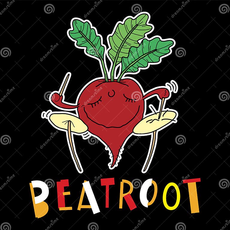 Smiling Beetroot Musician Drummer T-shirt Decoration Stock Vector ...