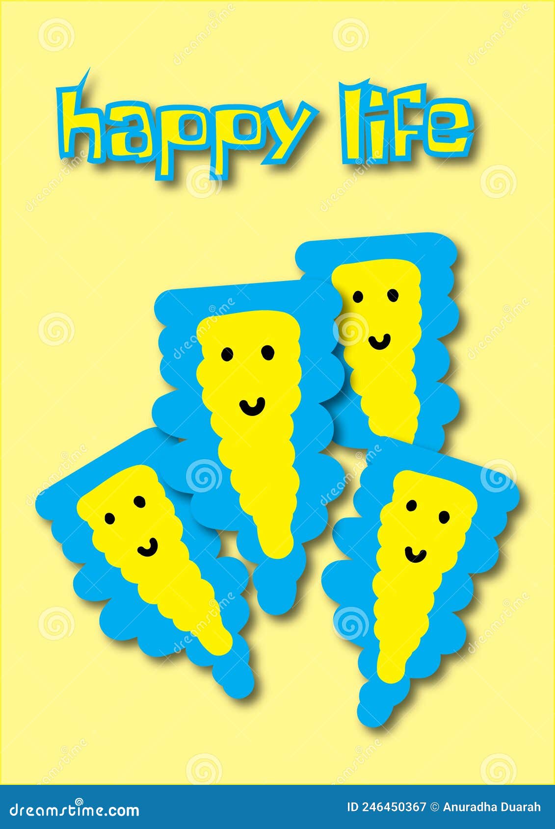 Happy Life Simple Poster Design Stock Illustration - Illustration of ...