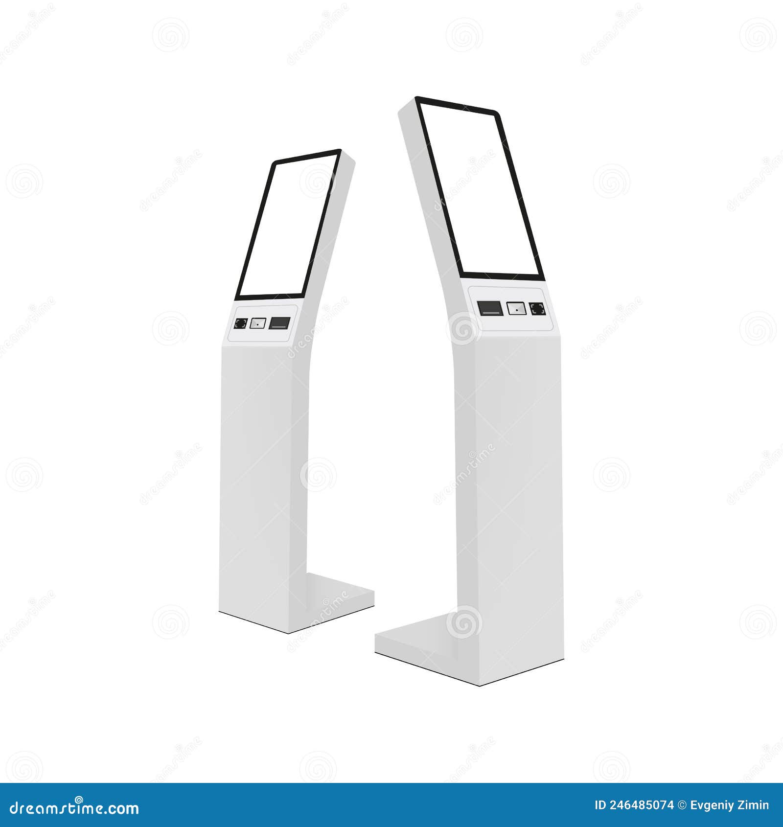 Modern Touch Screen Payment Terminal, Side View Stock Vector ...