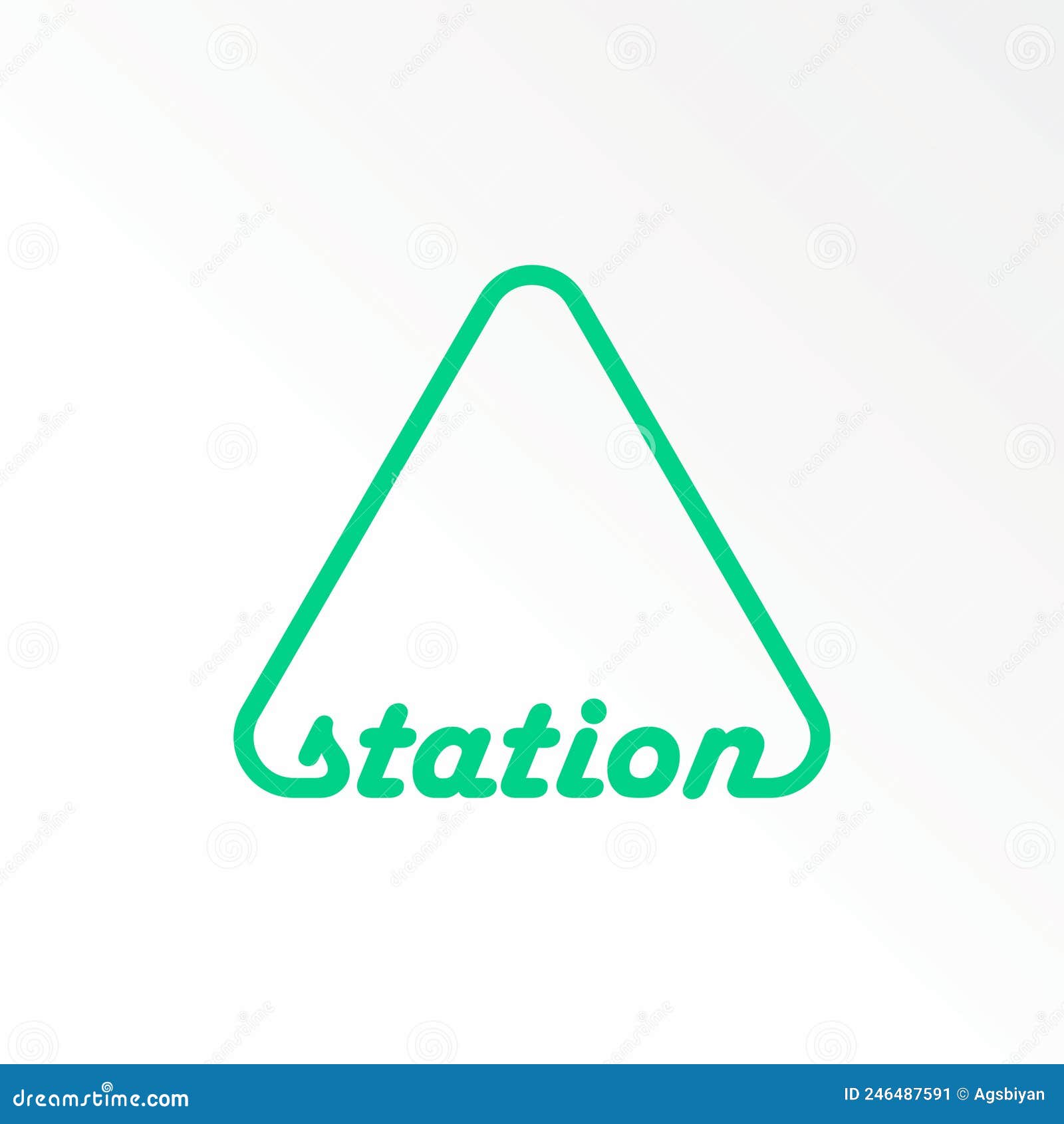 Letter or Writing STATION Line Font in Triangle Image Graphic Icon Logo ...