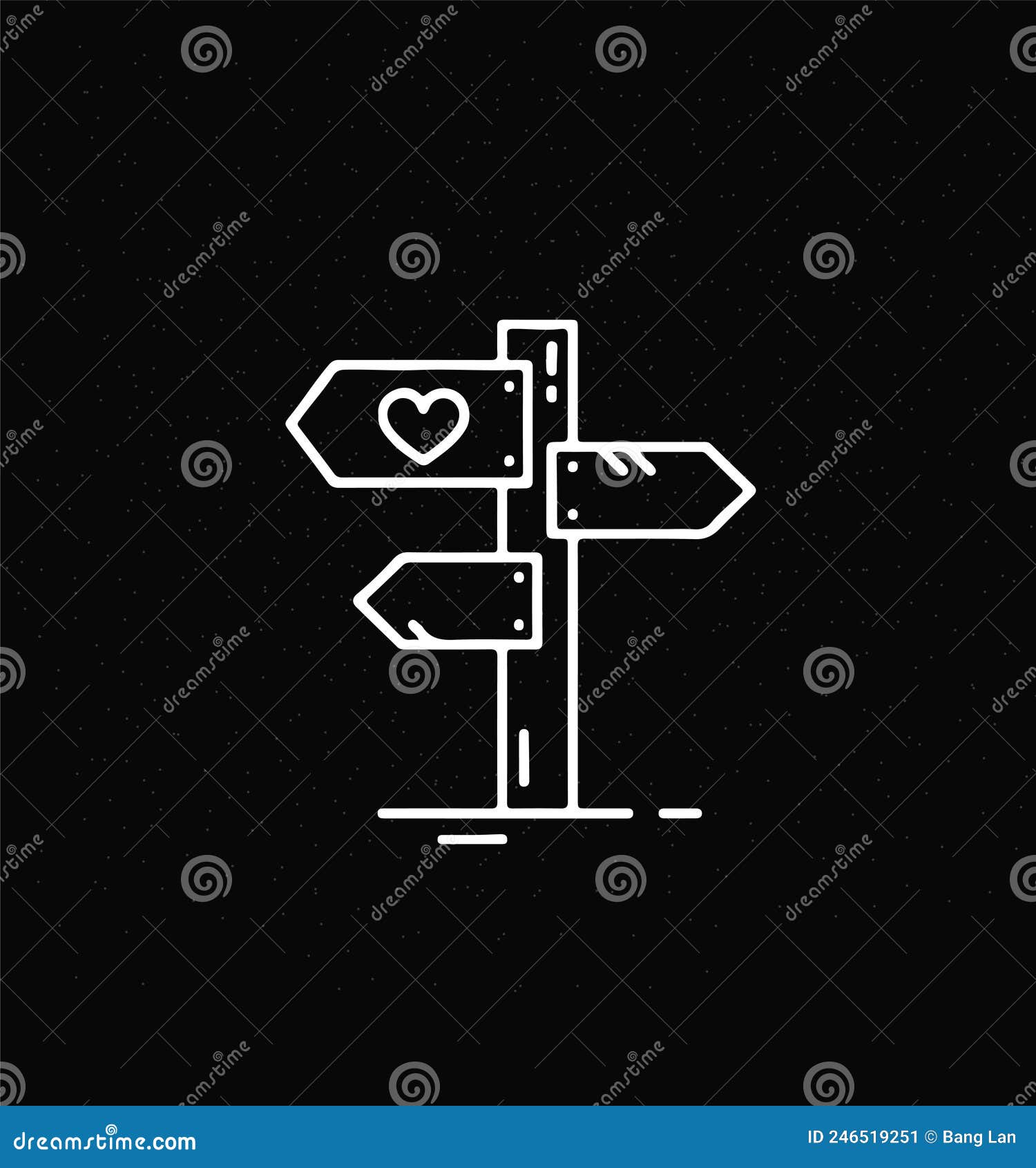 Vector Image Illustration of Directions in Black and White. Stock ...