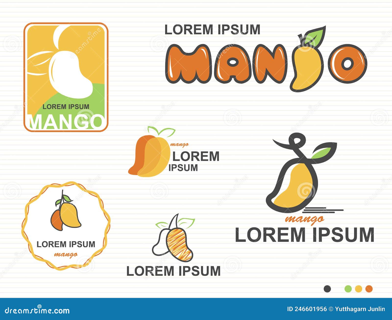 Mango Fruit and Farm Logo Set - Vector Stock Vector - Illustration of ...