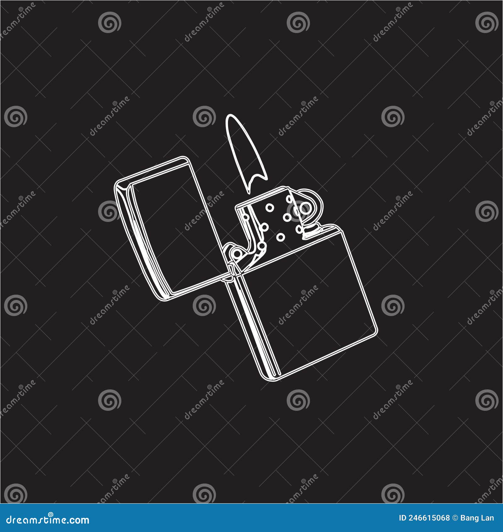 Illustration of a Black and White Match Sketch. Stock Vector ...