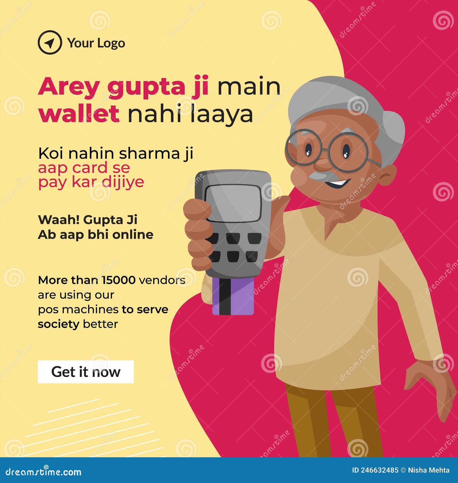 Banner Design of Vendors are Using Our Pos Machines Stock Vector ...