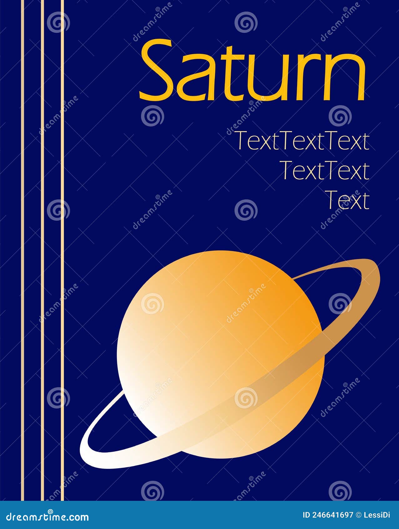 Saturn. Book Cover on Dark Blue Background. Stock Vector - Illustration ...