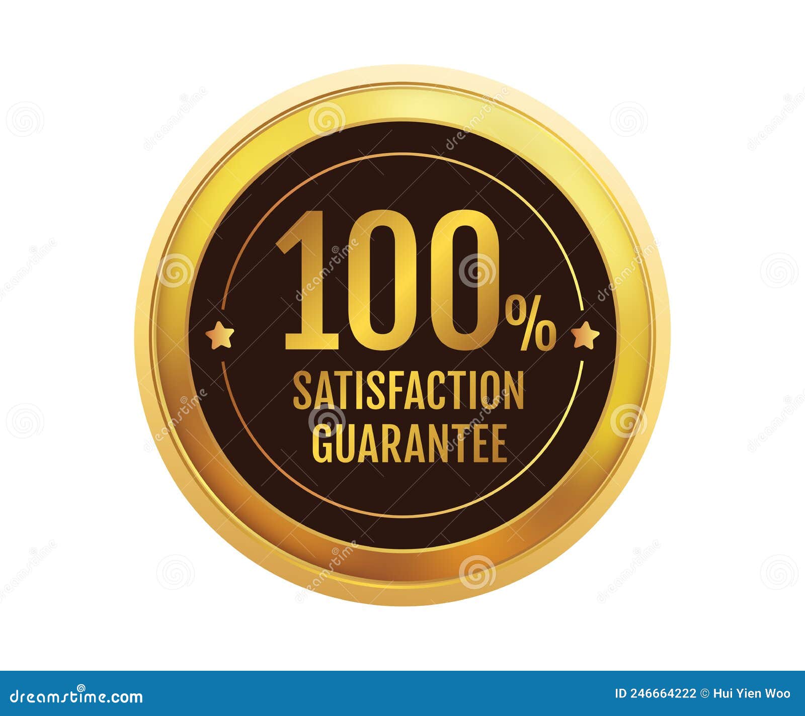 Gold Client Customer Satisfaction Guarantee Label Stamp Vector Stock ...