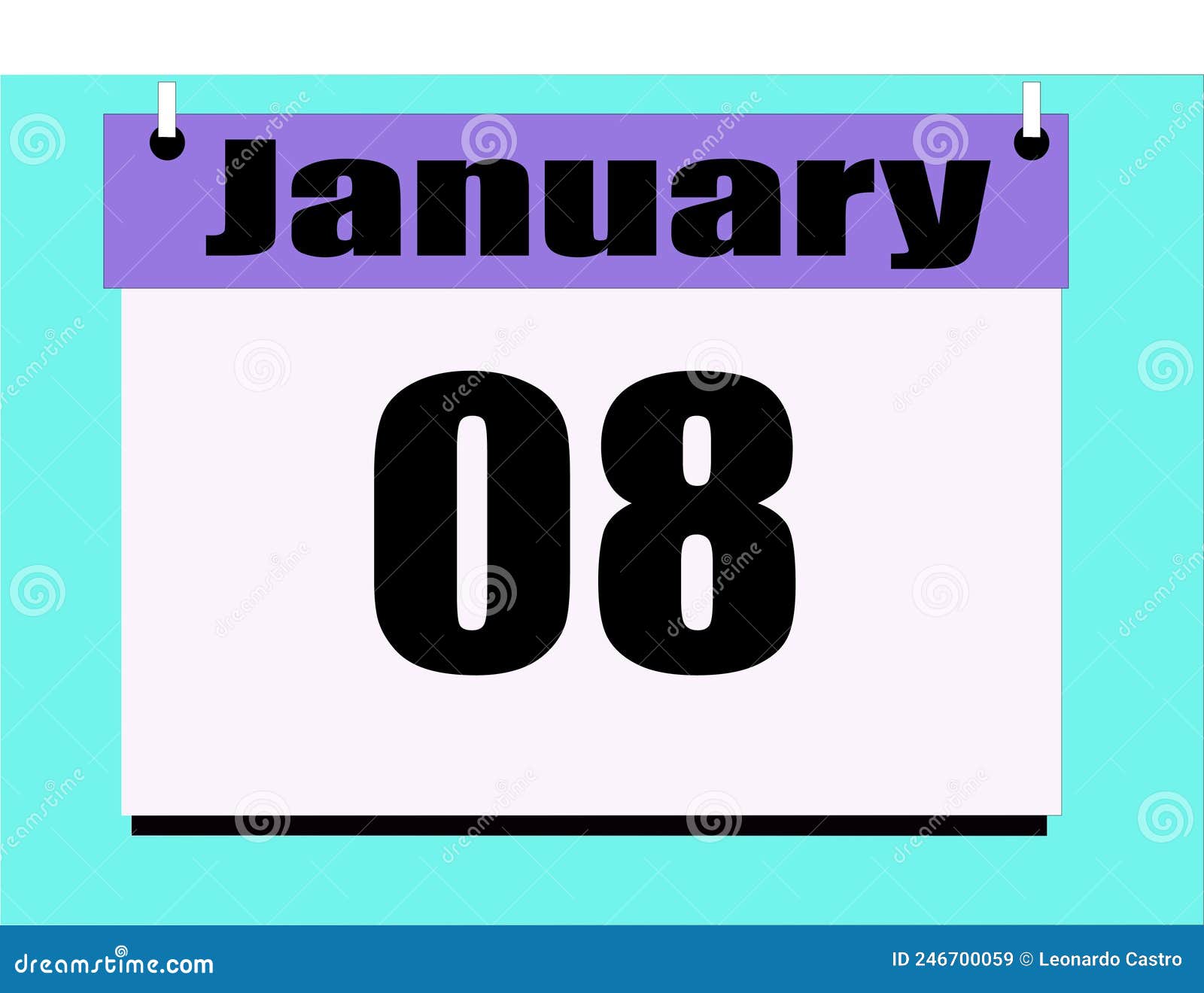 Eighth day of january stock illustration. Illustration of january ...