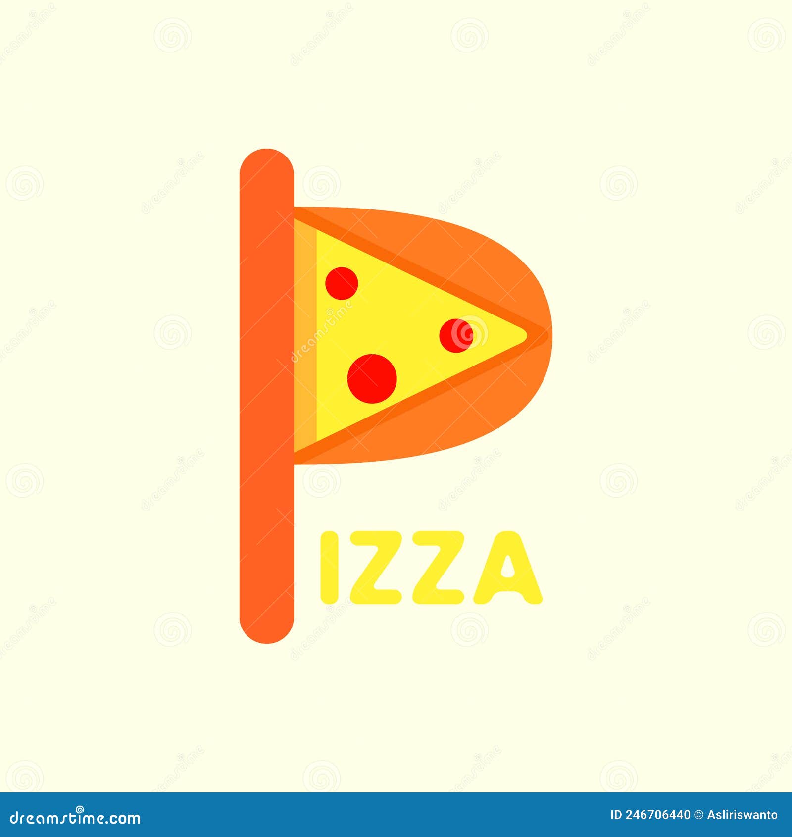 Letter P and Pizza Logo Concept. Flat, Simple, Modern and Clean ...