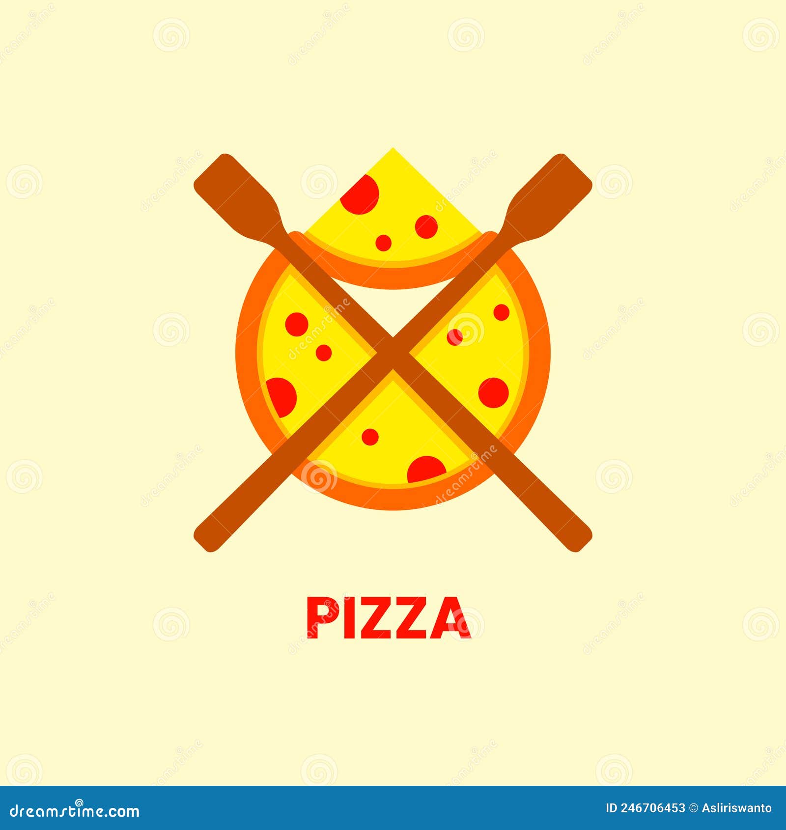 Pizza and Spatula Logo Concept. Flat, Simple, Modern and Clean Logotype ...