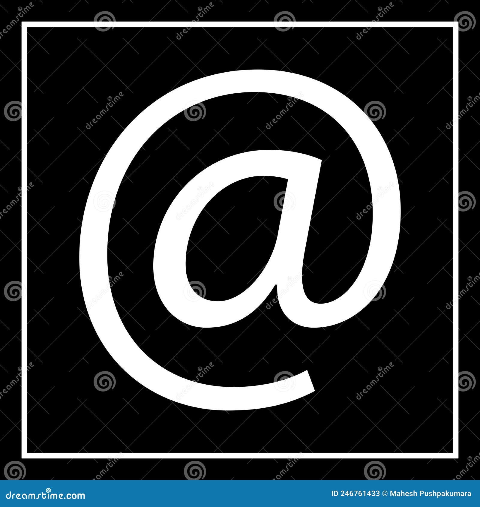 Email sign, at sign stock vector. Illustration of electronic - 246761433