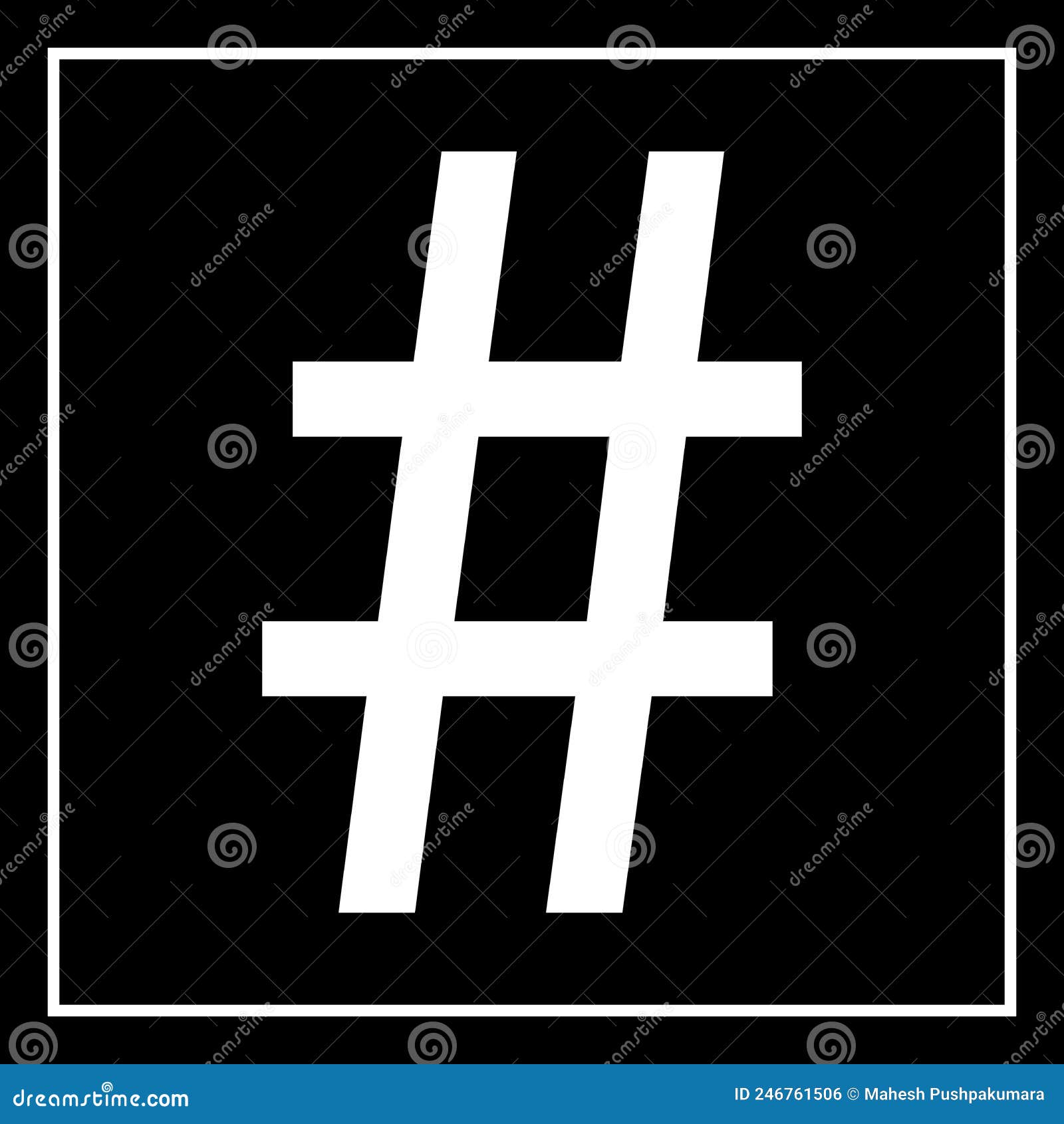 Hashtag sign symbol stock vector. Illustration of follow - 246761506