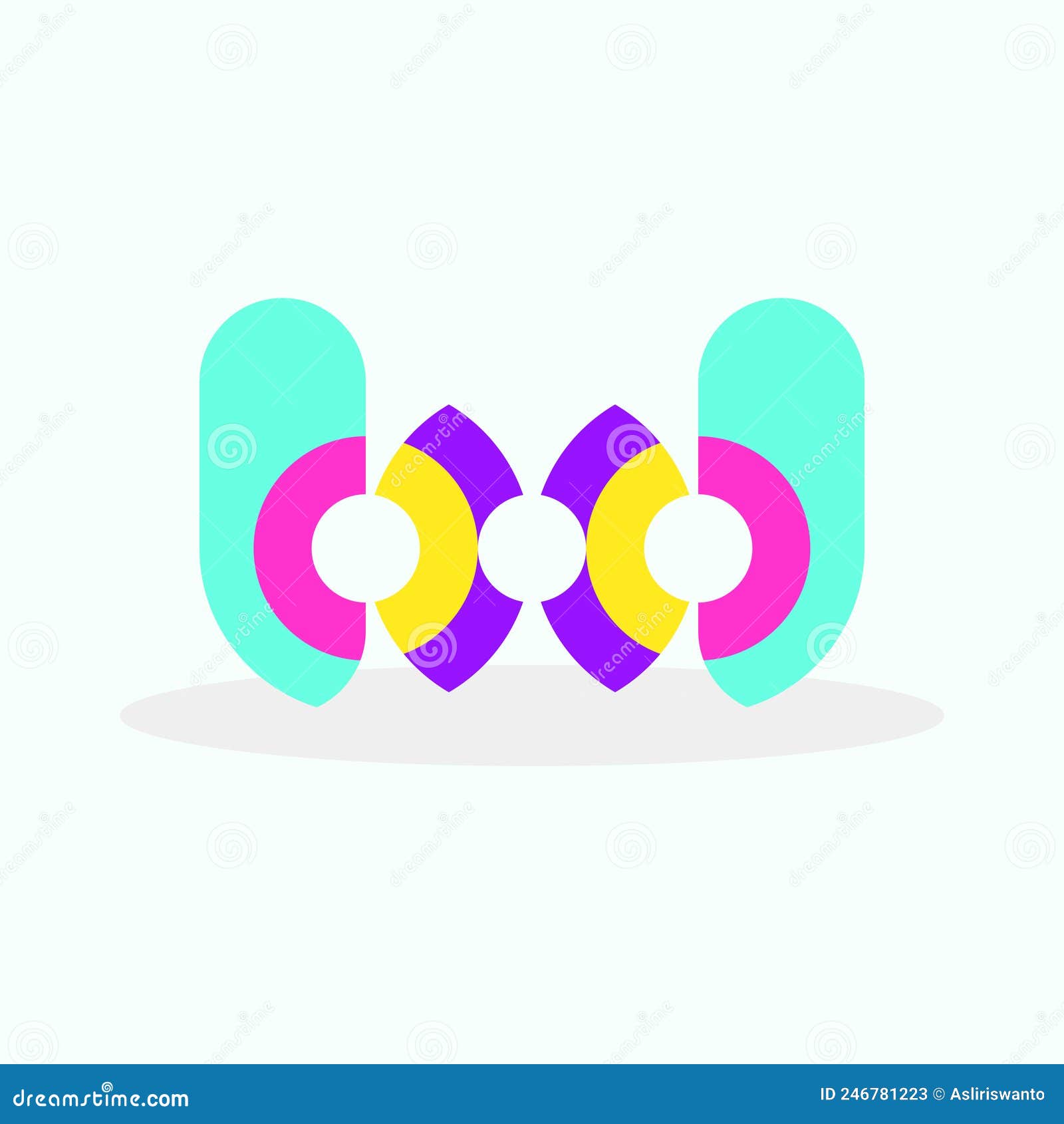 Abstract Letter Bd Logo Concept. Colorful, Modern, Flat and Fresh ...