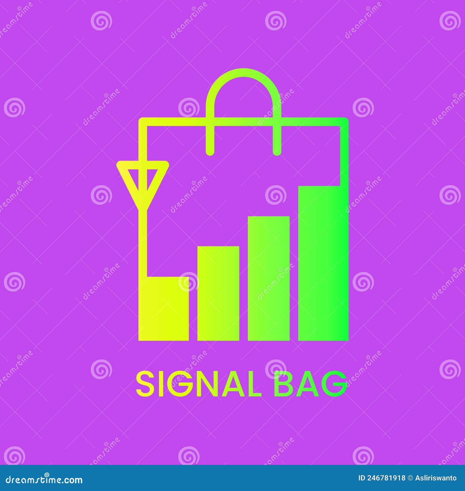 Signal Bag Logo Concept. Gradient, Flat, Simple and Line Logotype Stock ...