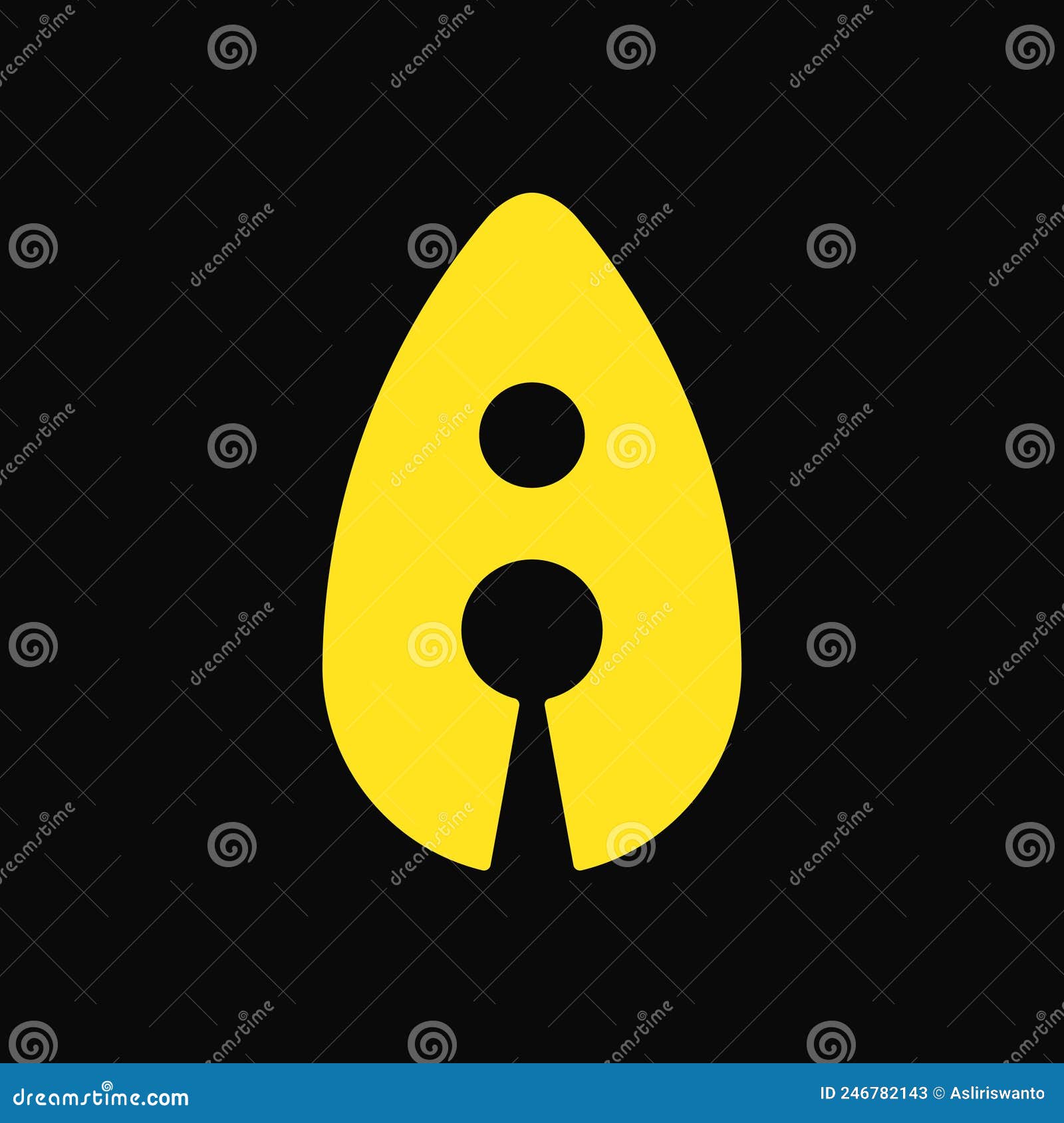 Letter a Key Hole Logo Concept. Yellow, Simple, Flat and Clean Logotype ...