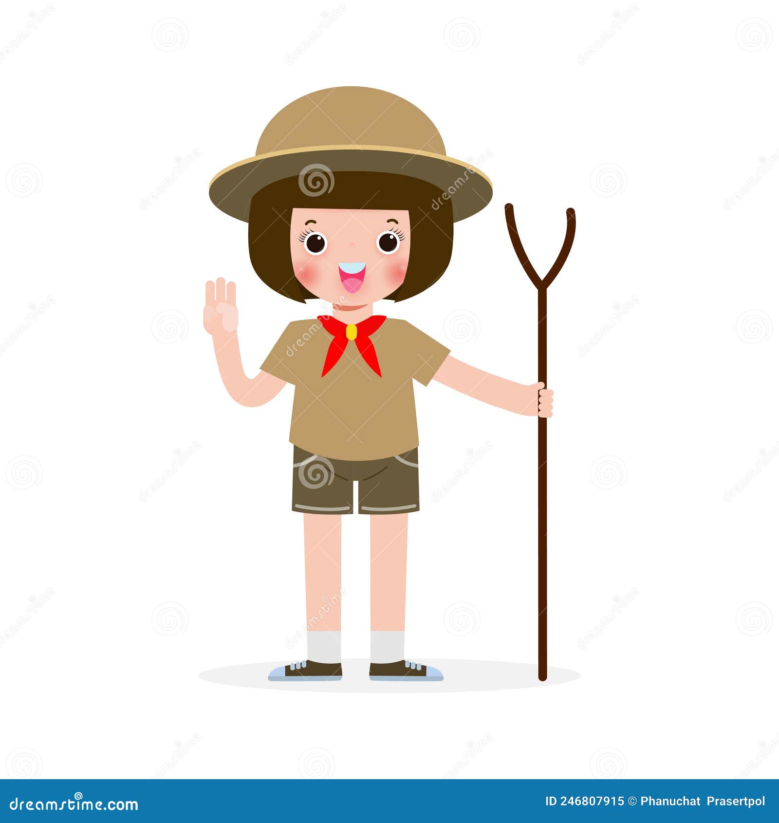 Happy Cute Little Kid Wear Scout Honor Uniform, Children Girl Scout ...